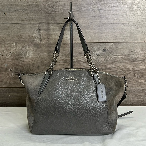 Coach | Bags | Coach Small Kelsey Chain Satchel F341 Heather Greysilver ...